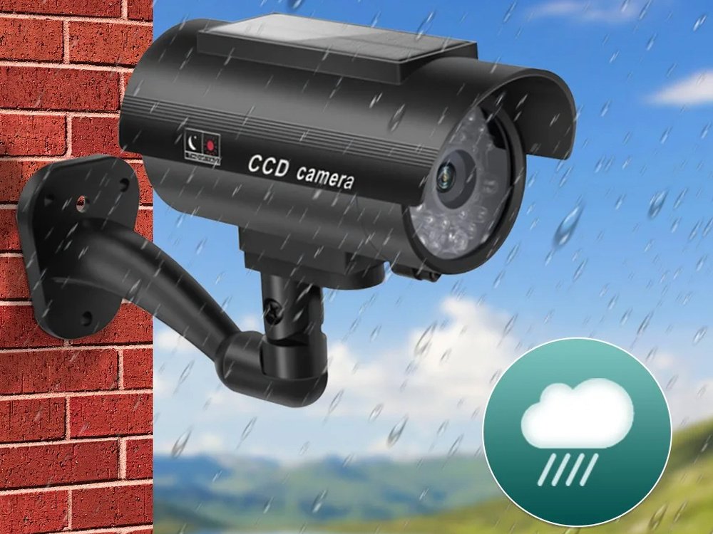 Dummy camera ir led monitoring solar outdoor wall camera with flashing ...