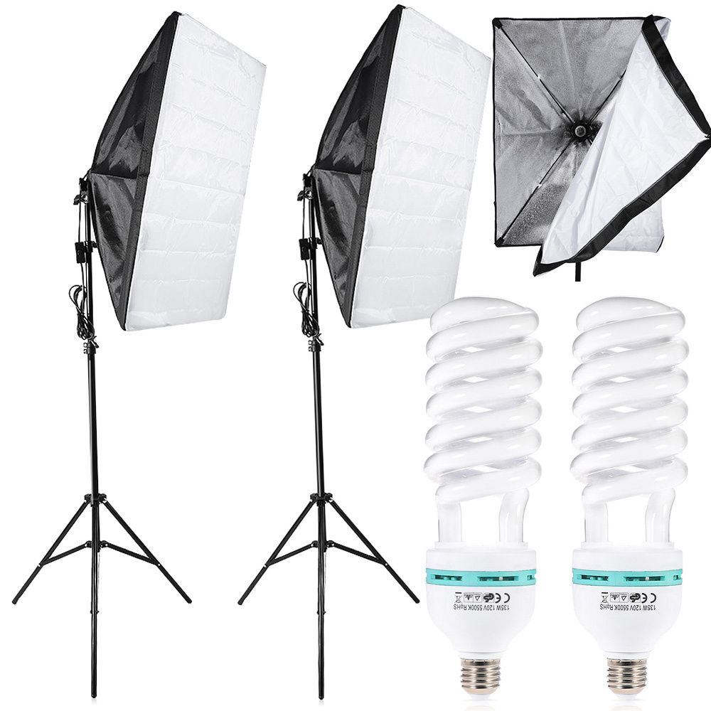 2x 135w light soft box light kit tripod home studio photo bulb | CATEGORIES \ Lighting \ Others ...