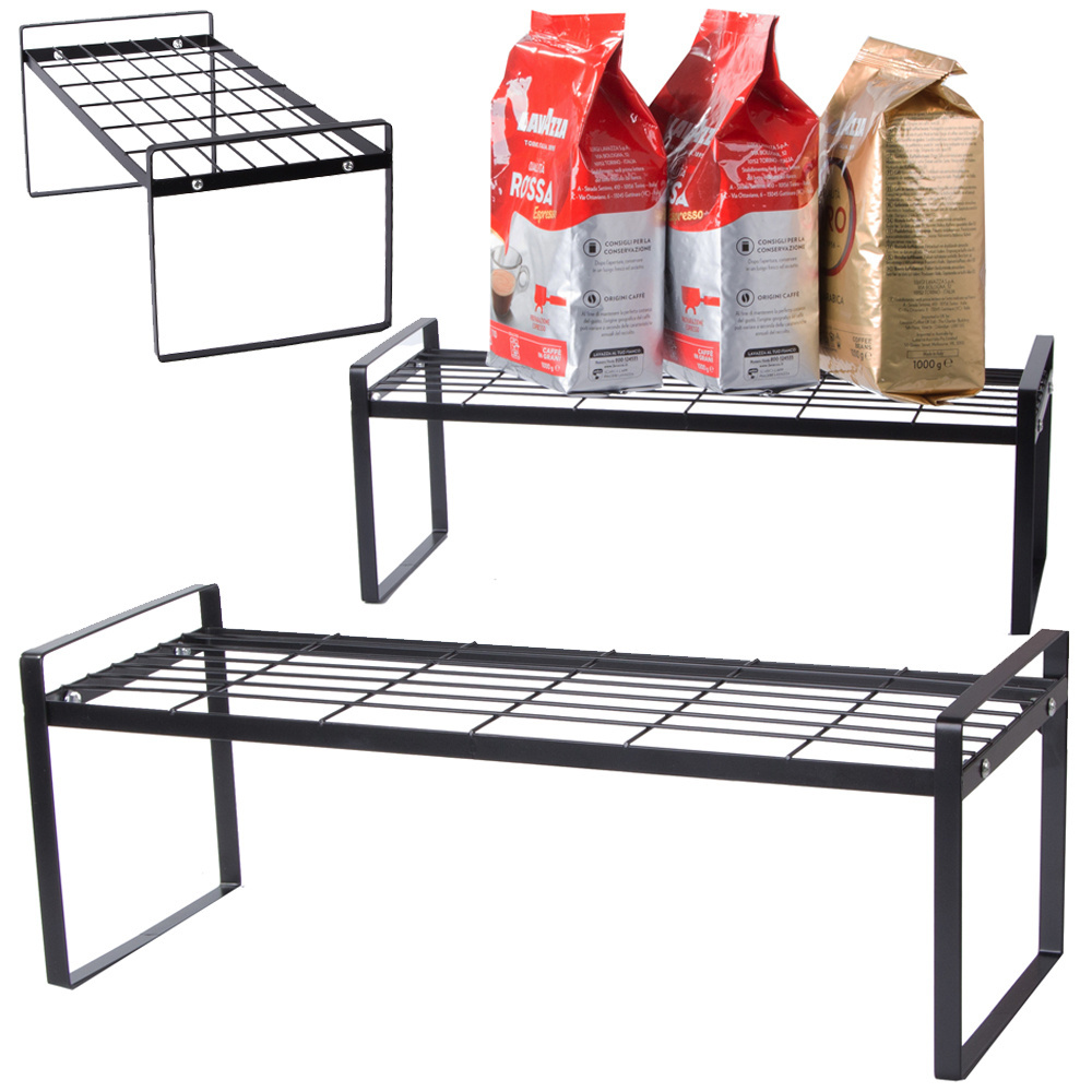 Single tier metal shelf kitchen organiser loft rack for kitchen worktop ...